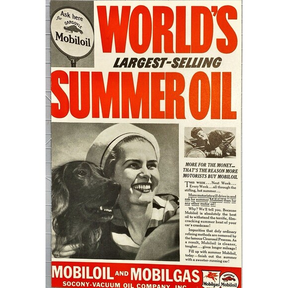 Mobil Oil & Gas | Art | Mobil Oil Gas Worlds Largest Selling Summer Oil ...